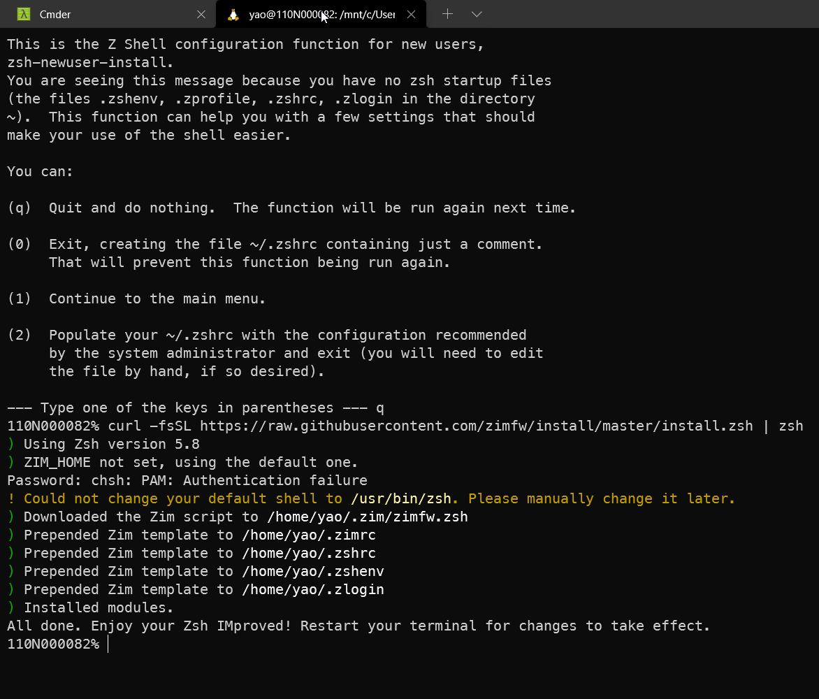 通過 zsh + zim + powerlevel10k 讓 Windows Terminal + WSL2 的指令碼具有自動補完功能 | 余 ...