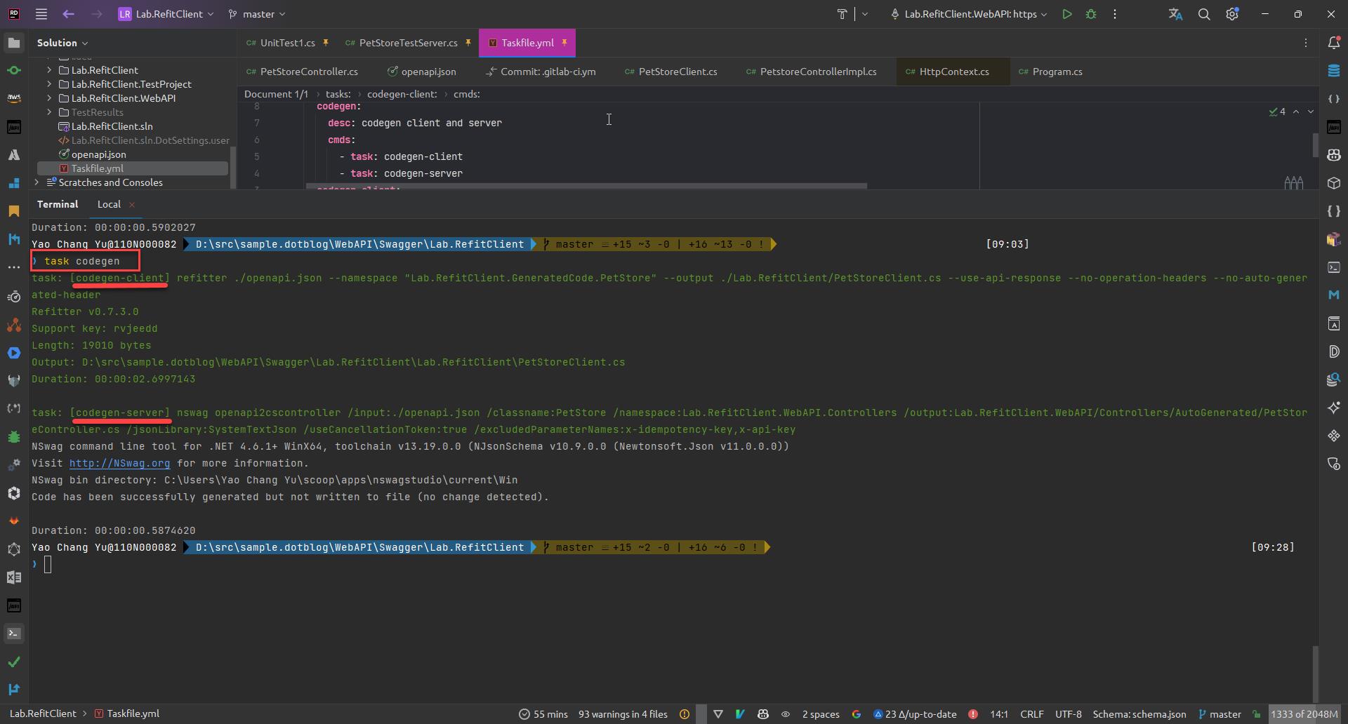 通過 Refitter CLI，從 Swagger / OpenAPI Specification 檔案，產生 Refit ...