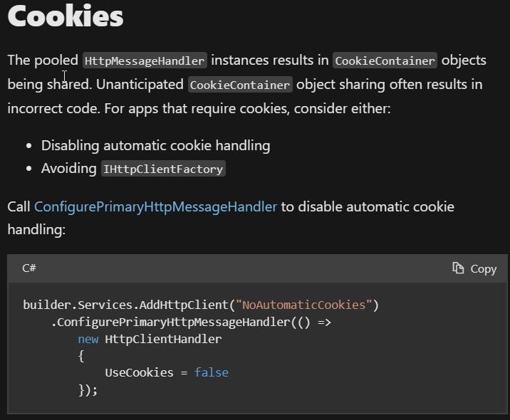 解決在 Web API 使用 HttpClient / IHttpClientFactory 處理 Cookie 出現狀態錯亂的問題 | 余 ...