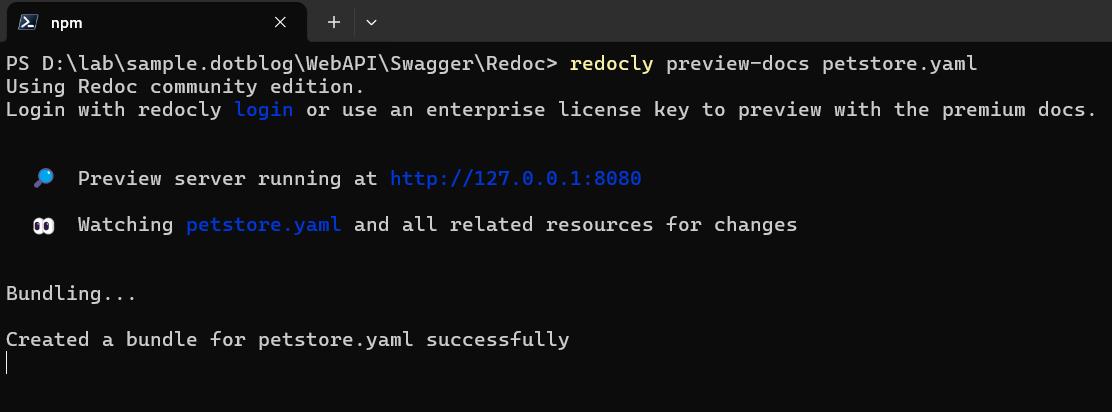 Swagger / OpenAPI Specification 內嵌外部 Markdown 文件並用 Redocly 轉成靜態 html ...
