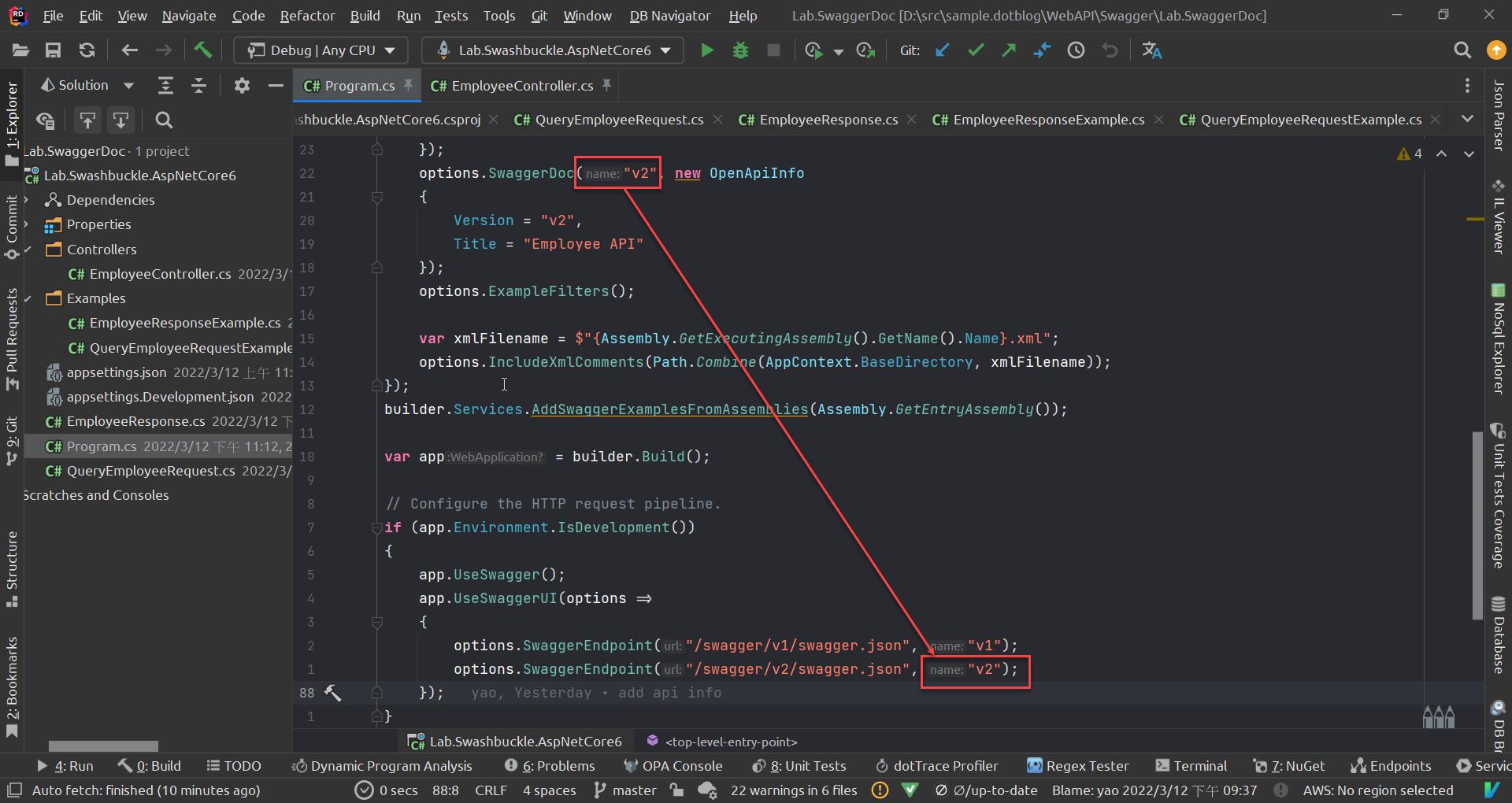 [ASP.NET Core 6] 通過 Swashbuckle.AspNetCore 編寫 Web API 的 Swagger 文件 | 余 ...
