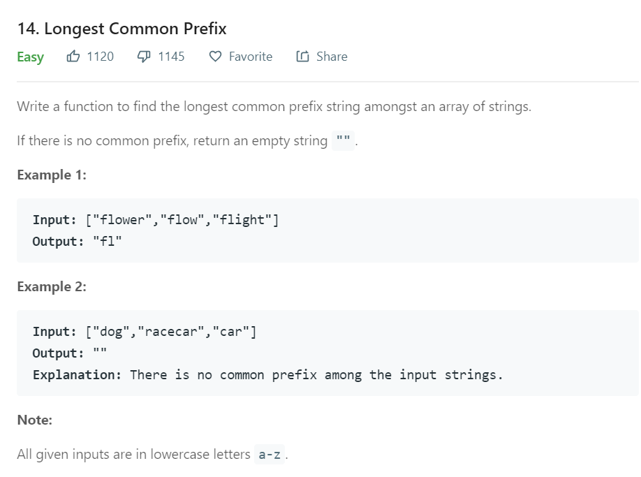 【LeetCode】解析_14.Longest Common Prefix | 不想上班的程式筆記 - 點部落