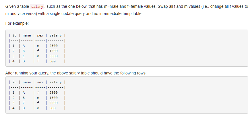 【LeetCode】解析_627. Swap Salary | 不想上班的程式筆記 - 點部落