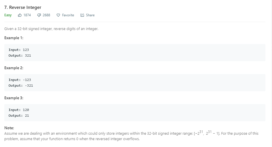 【LeetCode】解析_7. Reverse Integer | 不想上班的程式筆記 - 點部落