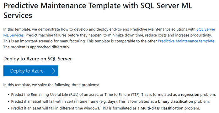 Predictive Maintenance with SQL Server ML Services | Data platform ...