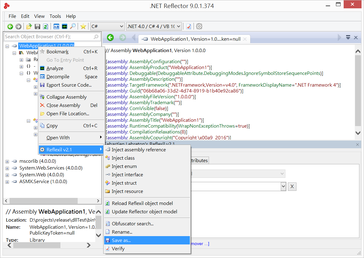 使用 .NET Reflector + Reflexil 調整Visual Studio 發行之dll檔 | Egan伊根 - 點部落