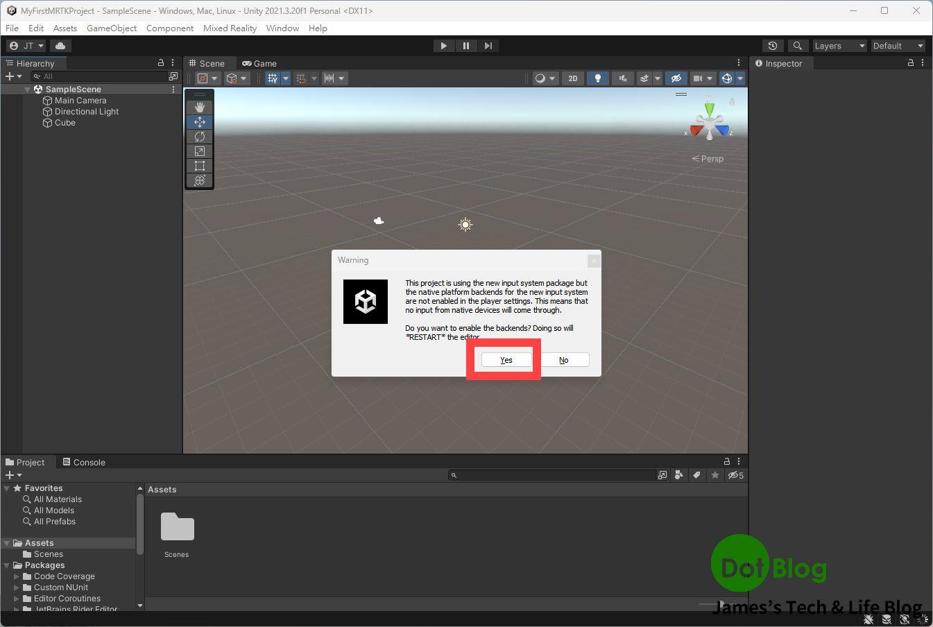 透過 Unity 建立使用 Mixed Reality Tool Kit 的 3D 應用程式(I) | James's Tech & Life ...