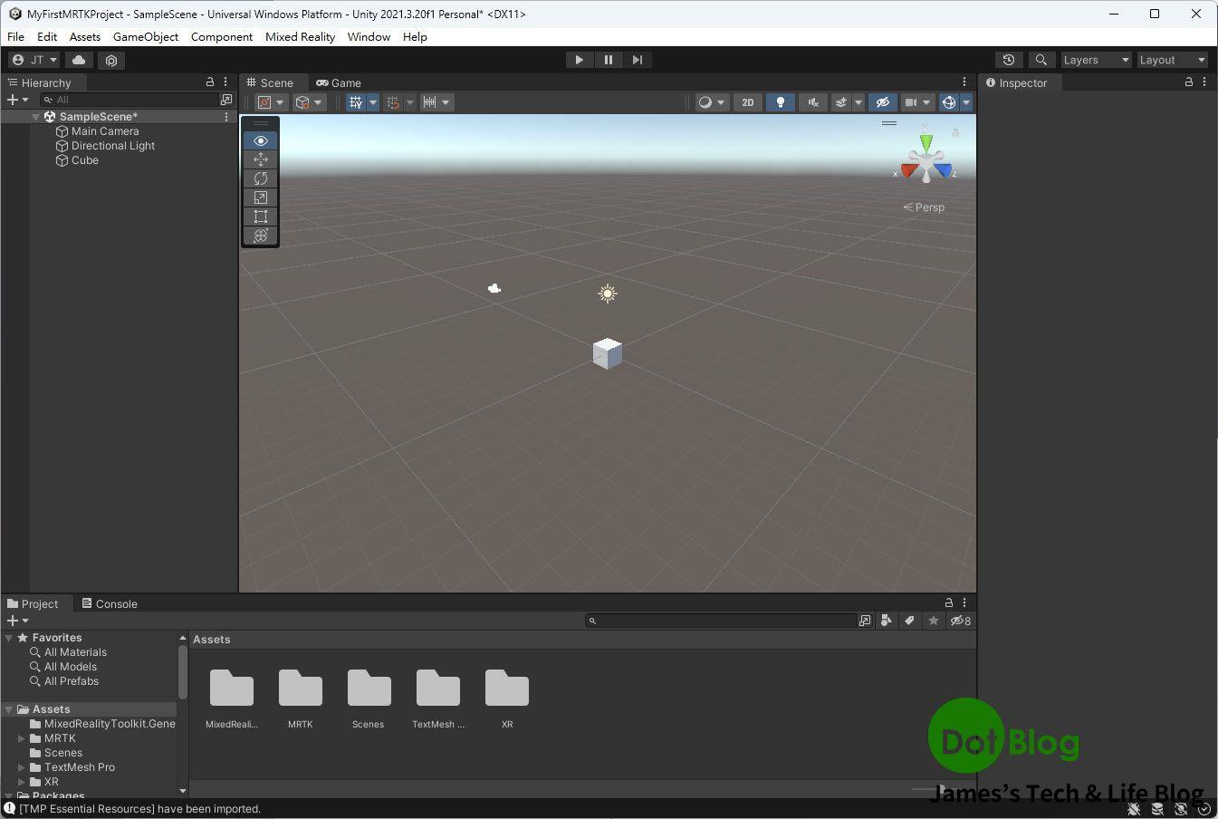 透過 Unity 建立使用 Mixed Reality Tool Kit 的 3D 應用程式(II) | James's Tech ...
