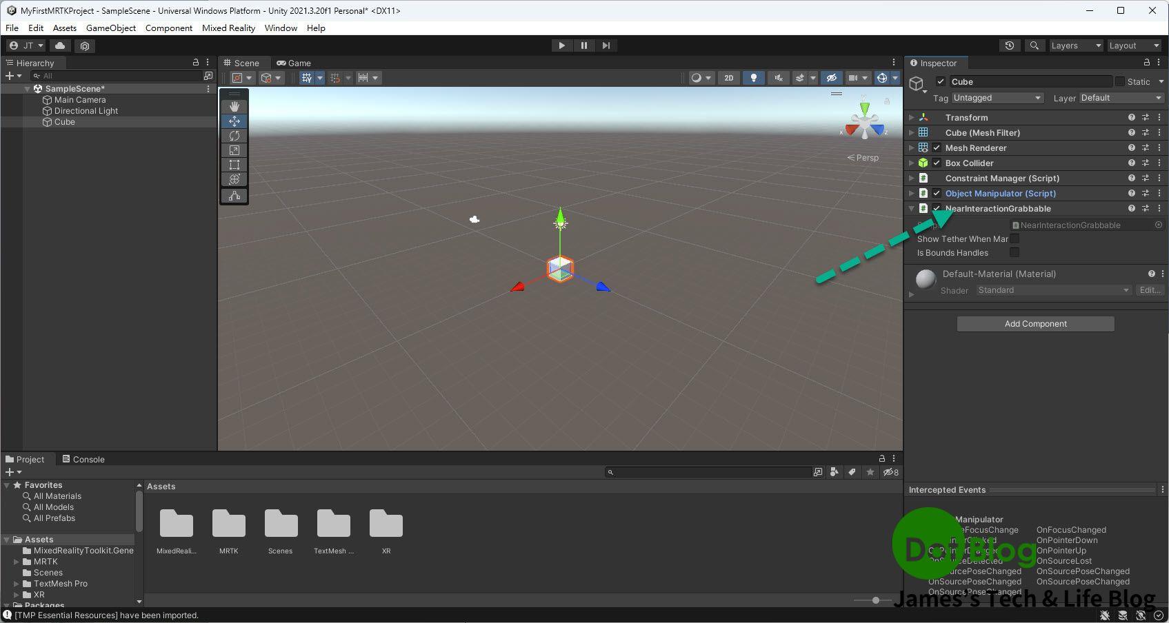 透過 Unity 建立使用 Mixed Reality Tool Kit 的 3D 應用程式(II) | James's Tech ...