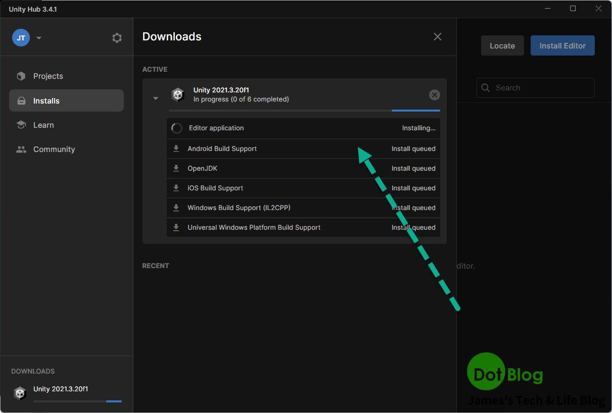 安裝 Unity Hub & Unity Editor... | James's Tech & Life Blog - 點部落