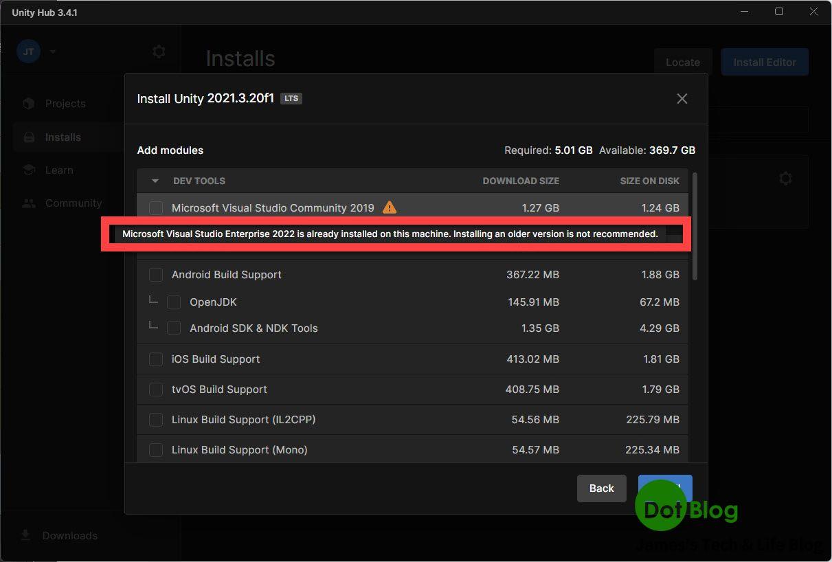 安裝 Unity Hub & Unity Editor... | James's Tech & Life Blog - 點部落