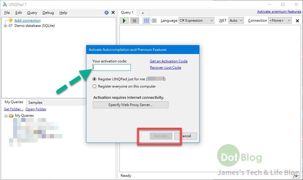 LINQPad 安裝與授權啟用(另附支援問題請求) | James's Tech & Life Blog - 點部落
