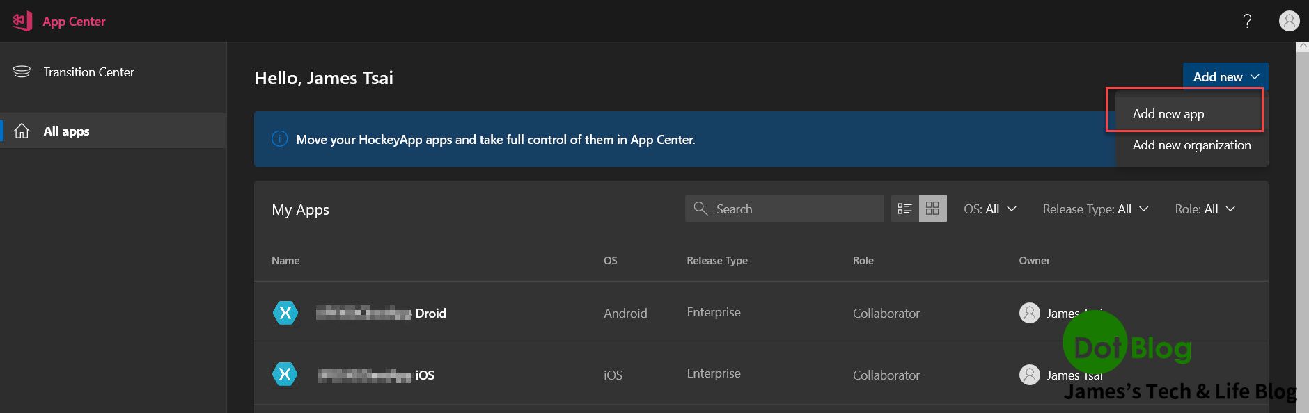 透過 AppCenter 佈署 App 給測試人員 - Android 篇(上) | James's Tech & Life Blog - 點部落